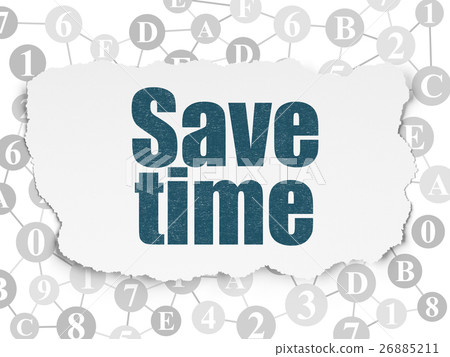 Time concept: Save Time on Torn Paper background - Stock Illustration ...