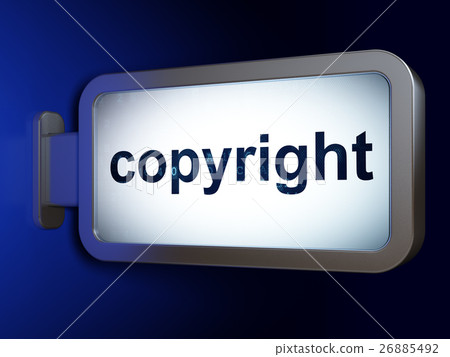 Law concept: Copyright on billboard background - Stock Illustration ...