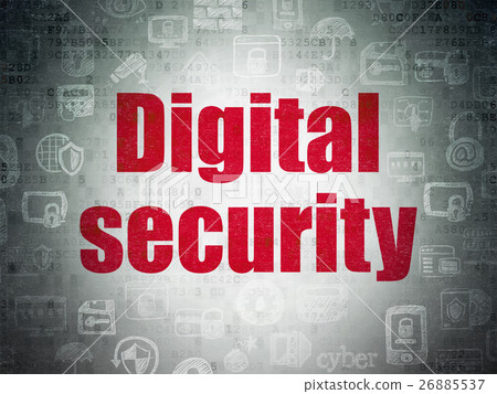 Safety concept: Digital Security on Digital Paper - Stock Illustration ...