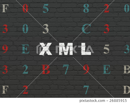 Database concept: Xml on wall background - Stock Illustration [26885915 ...