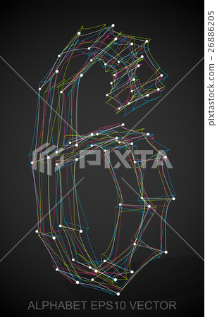 Vector illustration of a Multicolor sketched 6. - Stock Illustration ...