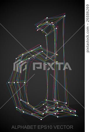 Vector illustration of a Multicolor sketched D. - Stock Illustration ...