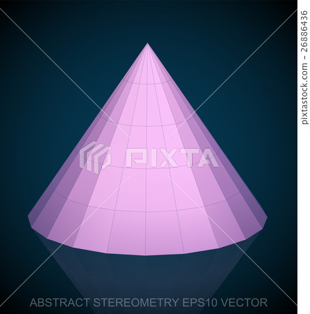 Abstract geometry: low poly Pink Cone. - Stock Illustration [26886436 ...