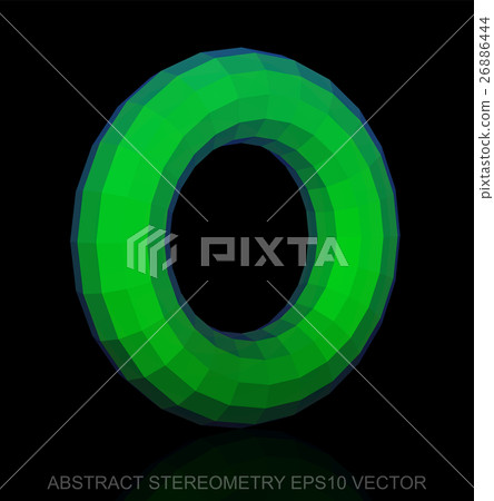 Abstract geometry: low poly Green Torus. - Stock Illustration [26886444 ...