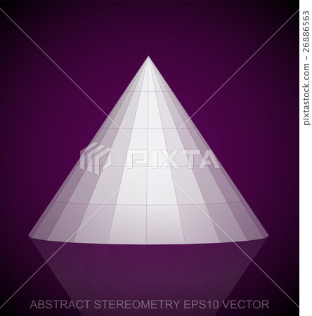 Abstract stereometry: low poly White Cone. - Stock Illustration ...