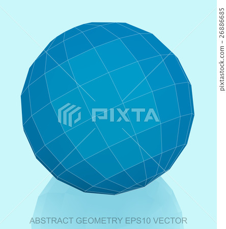 Abstract geometry: low poly Blue Sphere. - Stock Illustration [26886685 ...