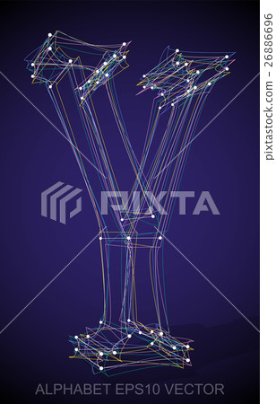 Vector illustration of a Multicolor sketched Y. - Stock Illustration ...