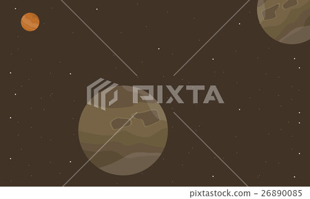 Outer space planet on brown backgrounds - Stock Illustration [26890085 ...