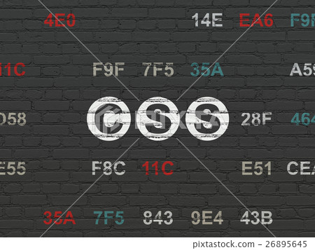 Software concept: Css on wall background - Stock Illustration [26895645 ...