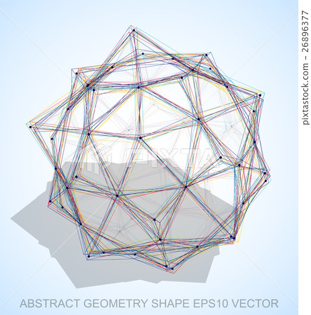 Abstract stereometry shape: Multicolor sketched - Stock Illustration ...