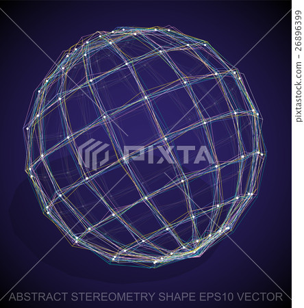 Abstract stereometry shape: Multicolor sketched - Stock Illustration ...