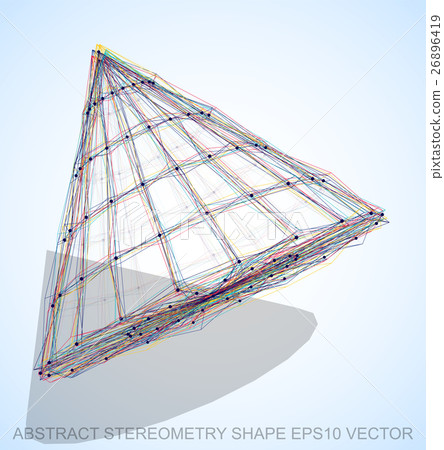 Abstract stereometry shape: Multicolor sketched - Stock Illustration ...