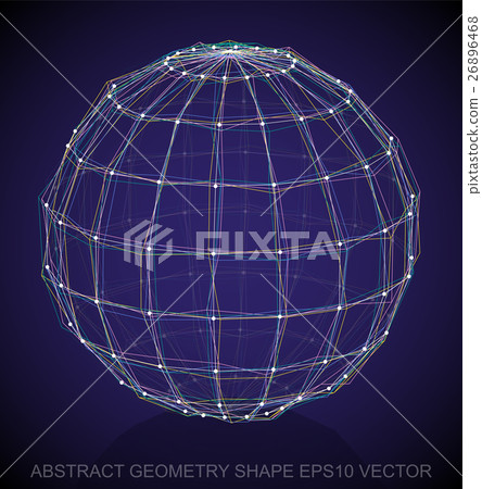Abstract stereometry shape: Multicolor sketched - Stock Illustration ...