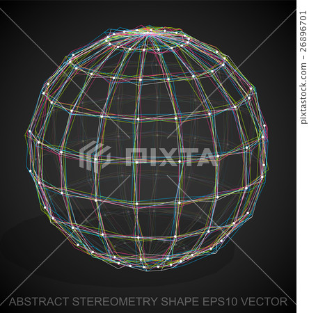 Abstract stereometry shape: Multicolor sketched - Stock Illustration ...