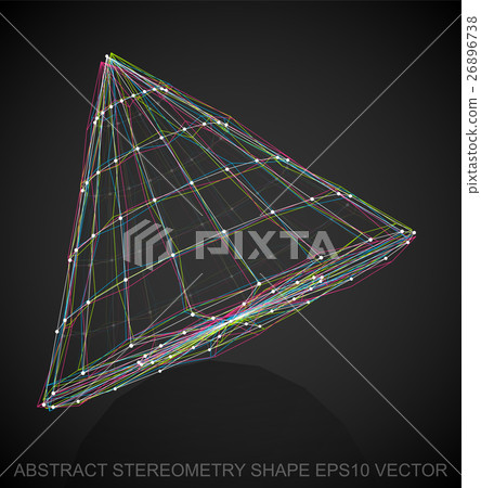 Abstract stereometry shape: Multicolor sketched - Stock Illustration ...