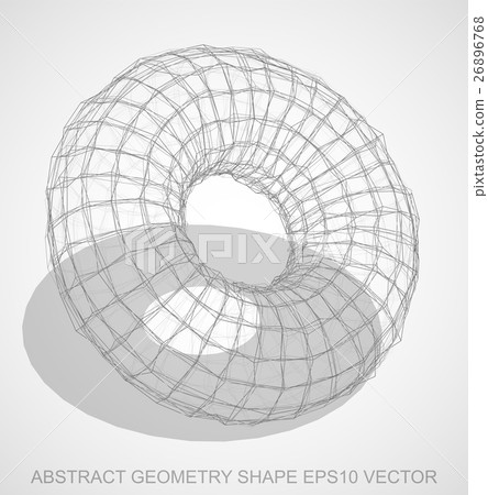 Abstract geometry shape: Pencil sketched Torus - Stock Illustration ...