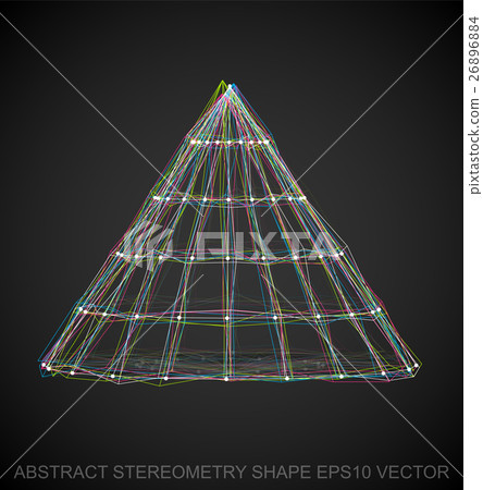 Abstract stereometry shape: Multicolor sketched - Stock Illustration ...