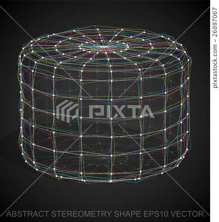 Abstract stereometry shape: Multicolor sketched - Stock Illustration ...