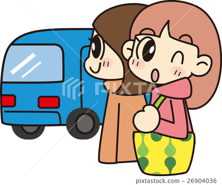 Transfer car woman - Stock Illustration [26904036] - PIXTA