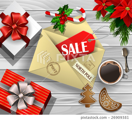 Christmas Boxing Day design wooden background - Stock Illustration ...