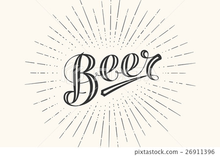 Hand drawn lettering Beer on chalkboard background - Stock Illustration ...