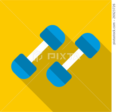Blue dumbbells icon, flat style - Stock Illustration [26923726] - PIXTA