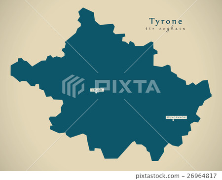 Modern Map - Tyrone UK Northern Ireland - Stock Illustration [26964817 ...