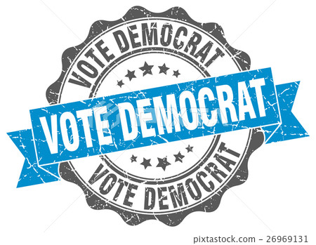 vote democrat stamp. sign. seal - Stock Illustration [26969131] - PIXTA