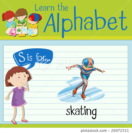 Flashcard letter S is for skating - Stock Illustration [26972531] - PIXTA