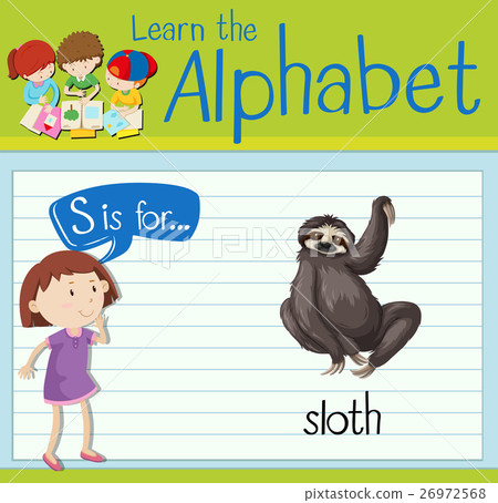 Flashcard letter S is for sloth - Stock Illustration [26972568] - PIXTA