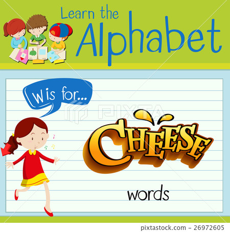 Flashcard letter W is for cheese - Stock Illustration [26972605] - PIXTA