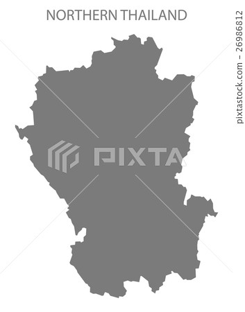 Northern Thailand Map grey - Stock Illustration [26986812] - PIXTA