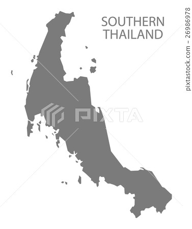 Southern Thailand Map grey - Stock Illustration [26986978] - PIXTA