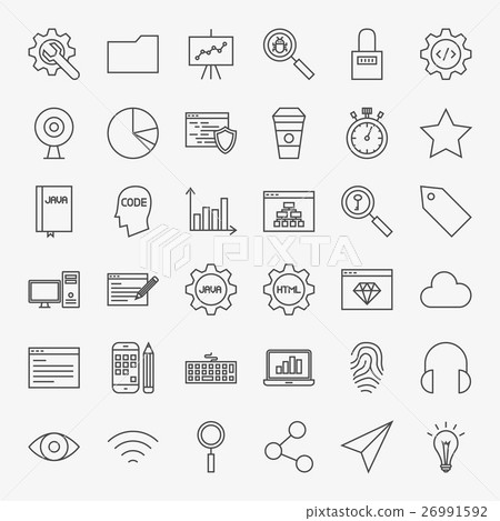Web Development Line Icons Set - Stock Illustration [26991592] - PIXTA
