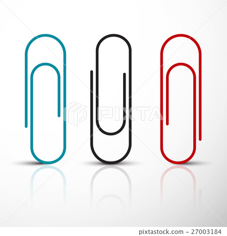 Paper Clip. Vector Blue Red and Black Clips Set. - Stock Illustration ...