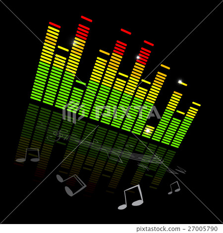 Vector Music Equaliser Graph with Notes - Stock Illustration [27005790 ...