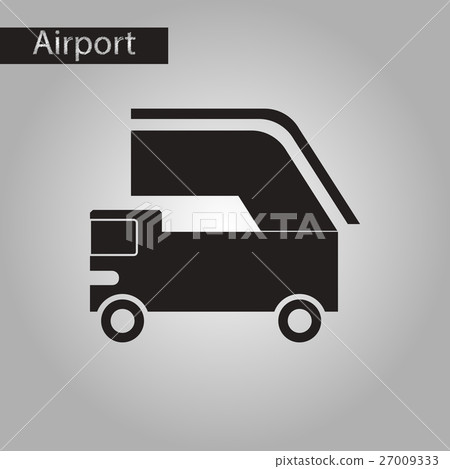 black and white style icon ramp airport - Stock Illustration [27009333 ...