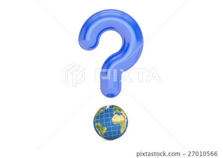 Question Mark with World, 3D rendering - Stock Illustration [27010566 ...