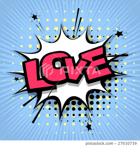 Comic text background love-插圖素材 [27010739] - PIXTA圖庫