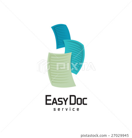 Docs logo. Flying sheets of paper illustration. - Stock Illustration ...