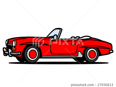 Classical open car red - Stock Illustration [27030813] - PIXTA