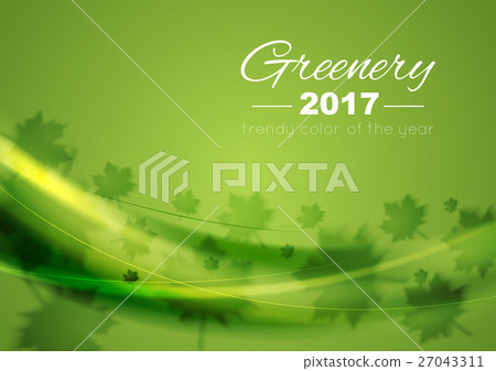 Color of the year 2017 Greenery waves background - Stock Illustration ...