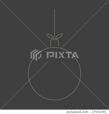 Simple linear Christmas ball toy on a string - Stock Illustration ...
