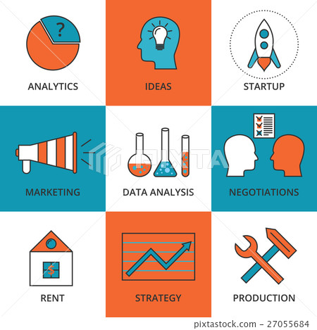 Stock Vector Linear icon Business Development - Stock Illustration ...