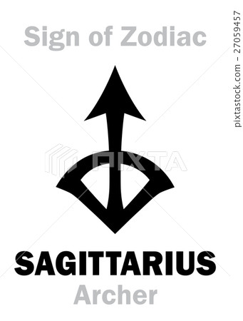 Astrology: Sign of Zodiac SAGITTARIUS (The Archer) - Stock Illustration ...