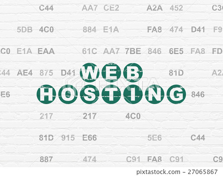 Web design concept: Web Hosting on wall background - Stock Illustration ...