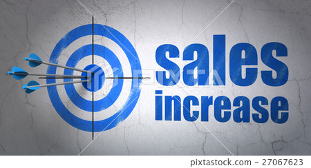 Marketing concept: target and Sales Increase on - Stock Illustration ...
