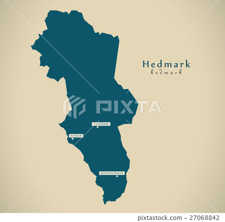 Modern Map - Hedmark Norway NO illustration - Stock Illustration ...