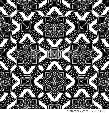Ornamental Seamless Line Pattern - Stock Illustration [27073635] - PIXTA
