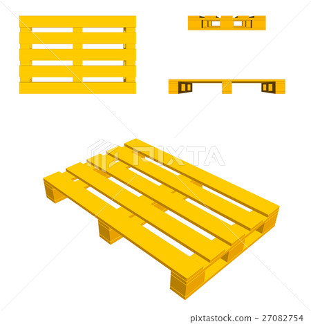 Wooden pallet. 3d Vector illustration. - Stock Illustration [27082754 ...